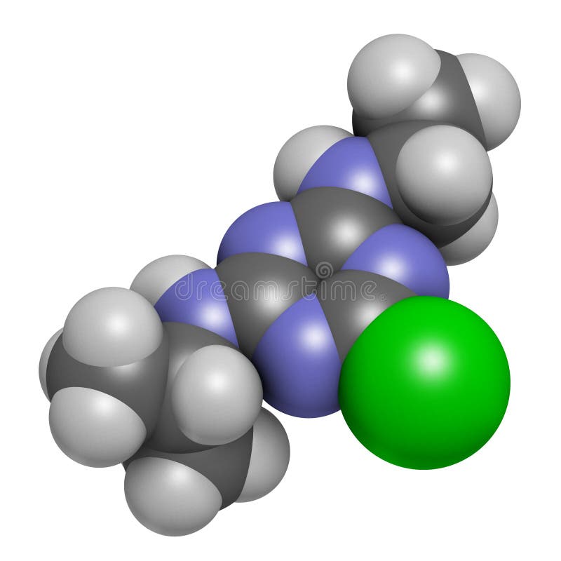 Atrazine Broadleaf Herbicide Molecule. 3D Rendering Stock Illustration ...