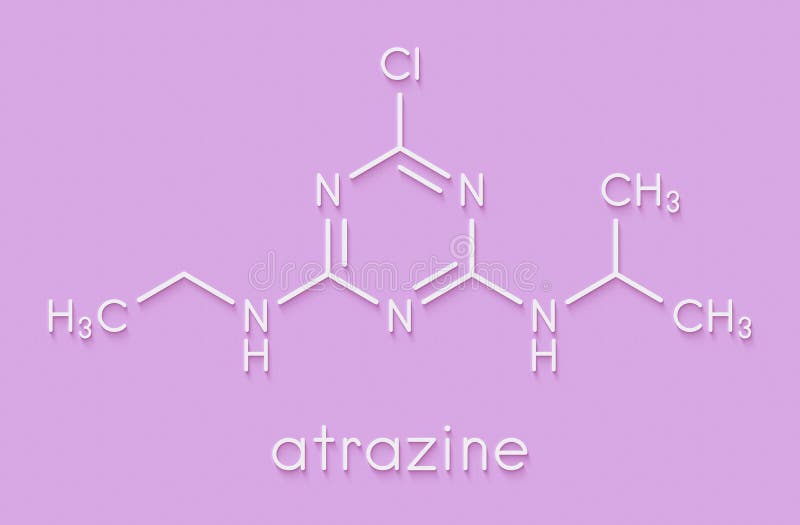 Atrazine Molecule, Isolated Molecular Model. 3D Rendering Stock ...