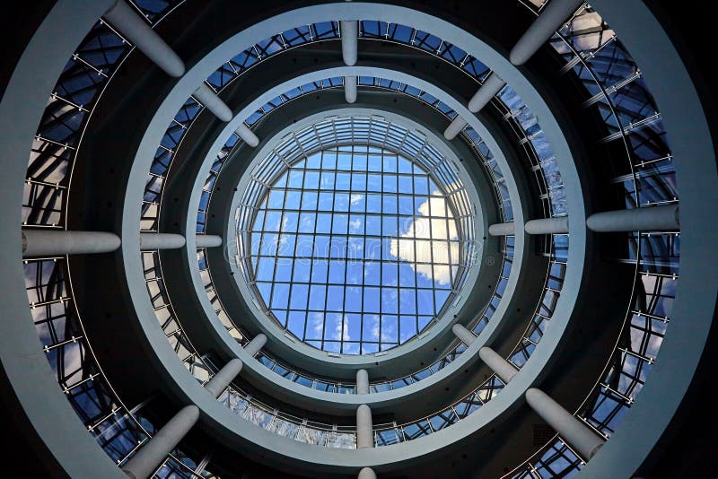 Atrium and Dome, Modern Building Roof Stock Photo - Image of circle ...