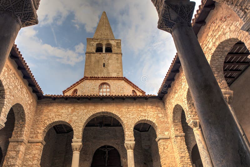 Atrium of Euphrasian Basilica, Porec, Istria, Croatia Stock Image ...
