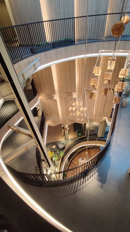 Atrium of a Hotel Dynamic Design Flow Structure Stock Photo - Image of ...