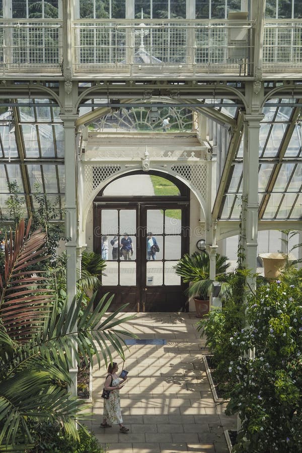 Atrium with Walkways, Glass Panels, Tall Plants and Arched Ceiling ...