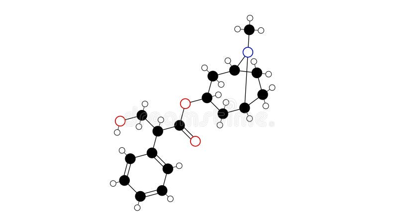 Atropine Molecule, Structural Chemical Formula, Ball-and-stick Model ...