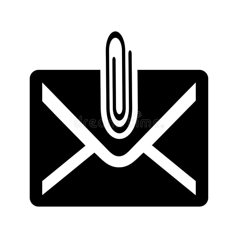 Attach, Attachment, Email Icon. Black Vector Illustration Stock Vector ...