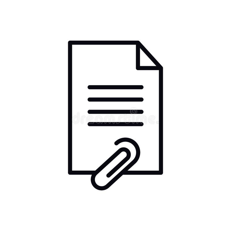 Attach document icon stock vector. Illustration of pictogram - 330179397