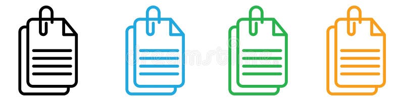 Attach Document Icon Featuring a Paperclip and File, Perfect for ...