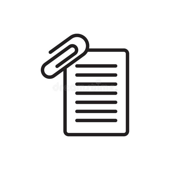 Attach Document Icon Thin Line Art Isolated Stock Vector - Illustration ...