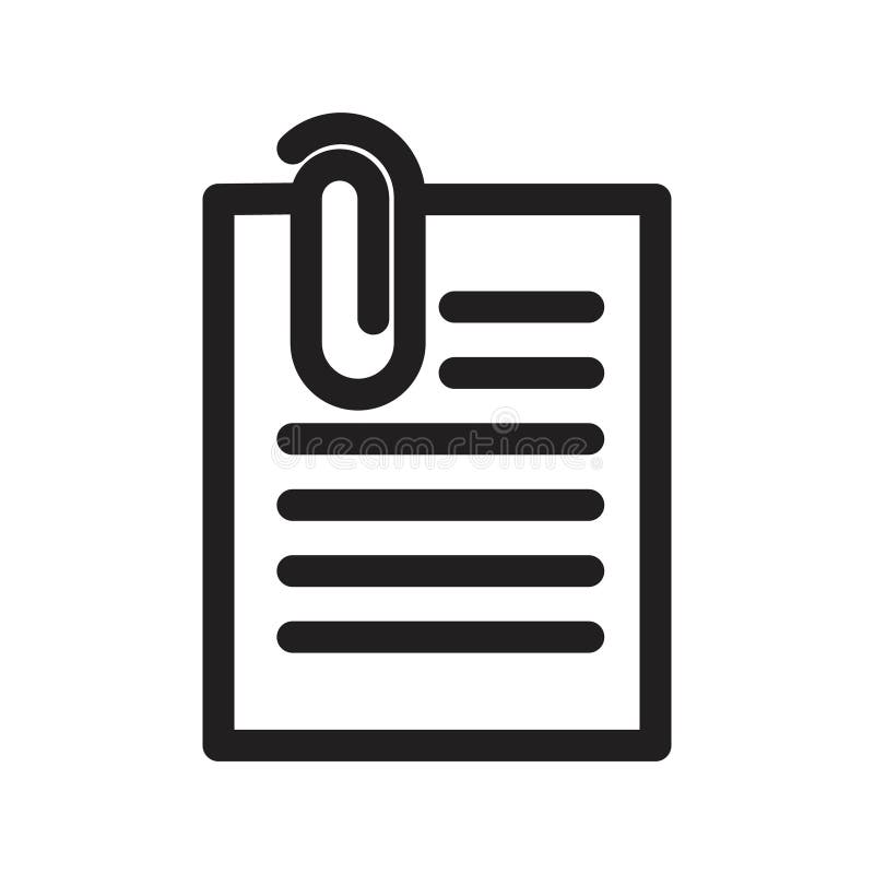 Attach Document Icon Thin Line Flat Illustration Stock Vector ...