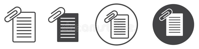 Attach Document Icon Thin Line Illustration Stock Vector - Illustration ...