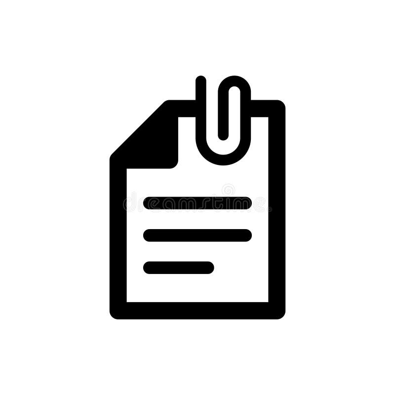 Attach document icon stock vector. Illustration of clip - 223996218