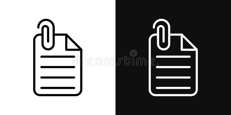 Attach document icon stock vector. Illustration of paper - 338041740