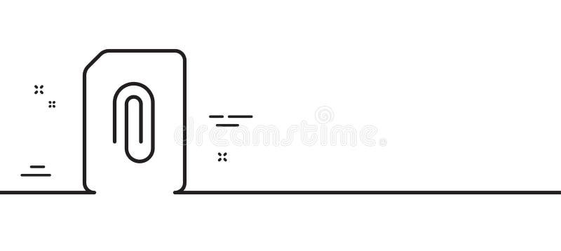 Attach Document Line Icon. File Sign. Minimal Line Pattern Banner ...