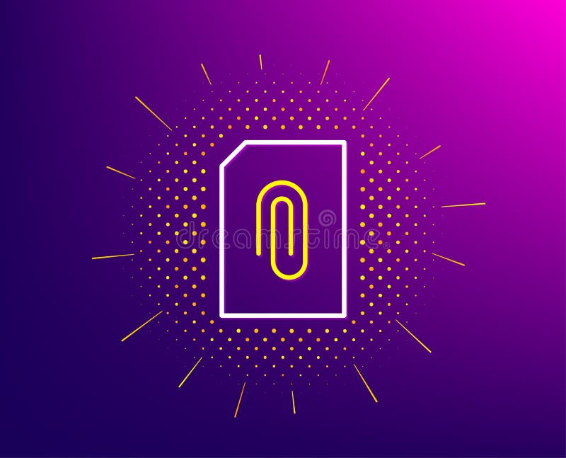 Attach Document Line Icon. File Sign. Stock Vector - Illustration of ...