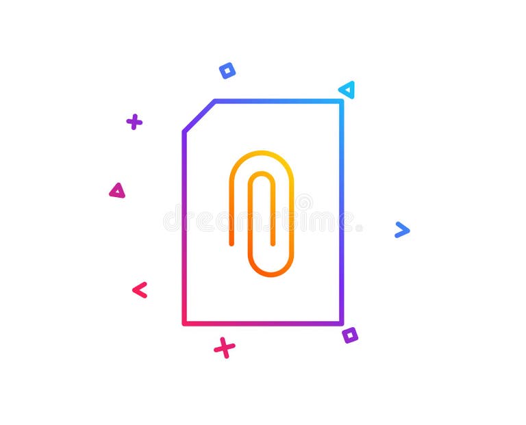 Attach Document Line Icon. File Sign. Vector Stock Vector ...