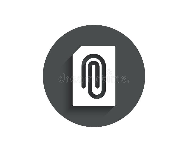 Attach Document Simple Icon. File Sign. Stock Vector - Illustration of ...