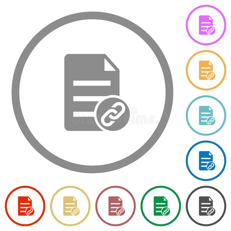 Attach Document Solid Flat Icons with Outlines Stock Vector - Illustration of form, interface ...