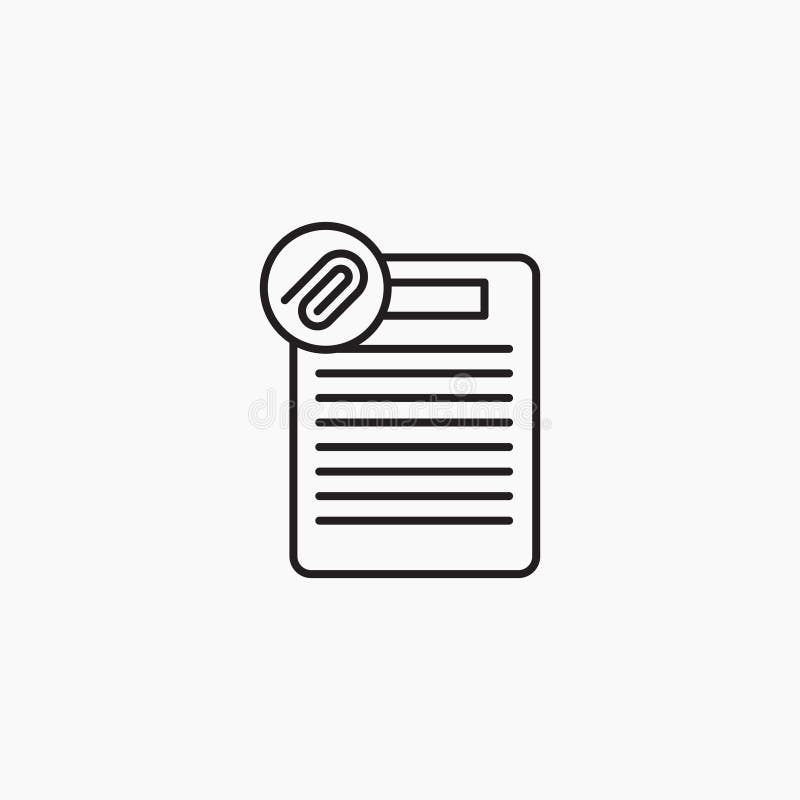 Attach Documentline in Thin Line Black Color. Flat Simple Vector Symbols Illustration Stock ...