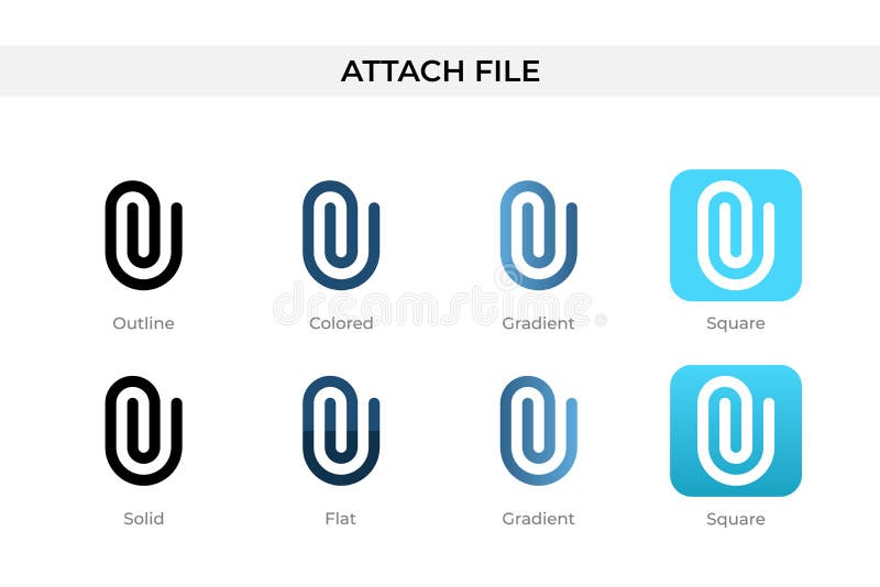 Attach File Icon in Different Style. Attach File Vector Icons Designed ...