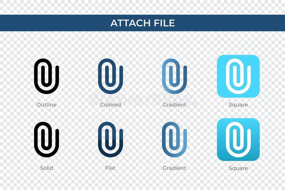 Attach File Icon in Different Style. Attach File Vector Icons Designed ...
