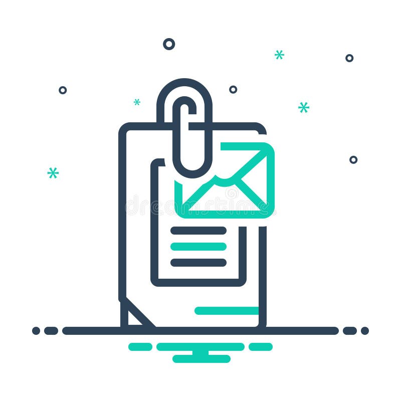 Mix Icon for Attach, Attachment and Letter Stock Vector - Illustration ...