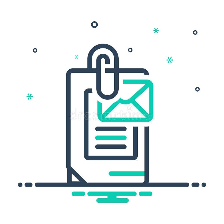 Mix Icon for Attach, Attachment and Letter Stock Vector - Illustration ...