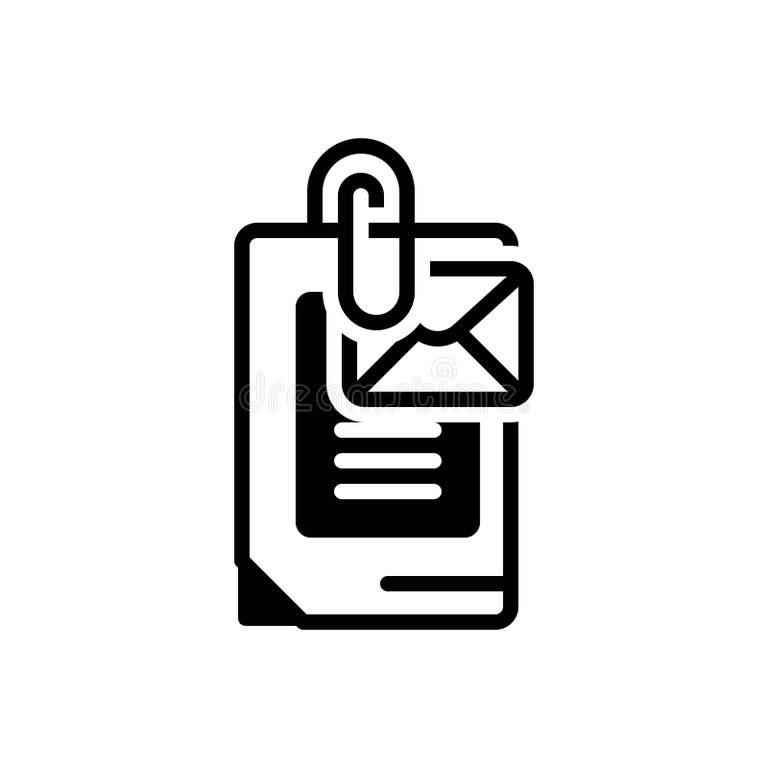 Black Solid Icon for Attach, Attachment and Papercip Stock Vector ...