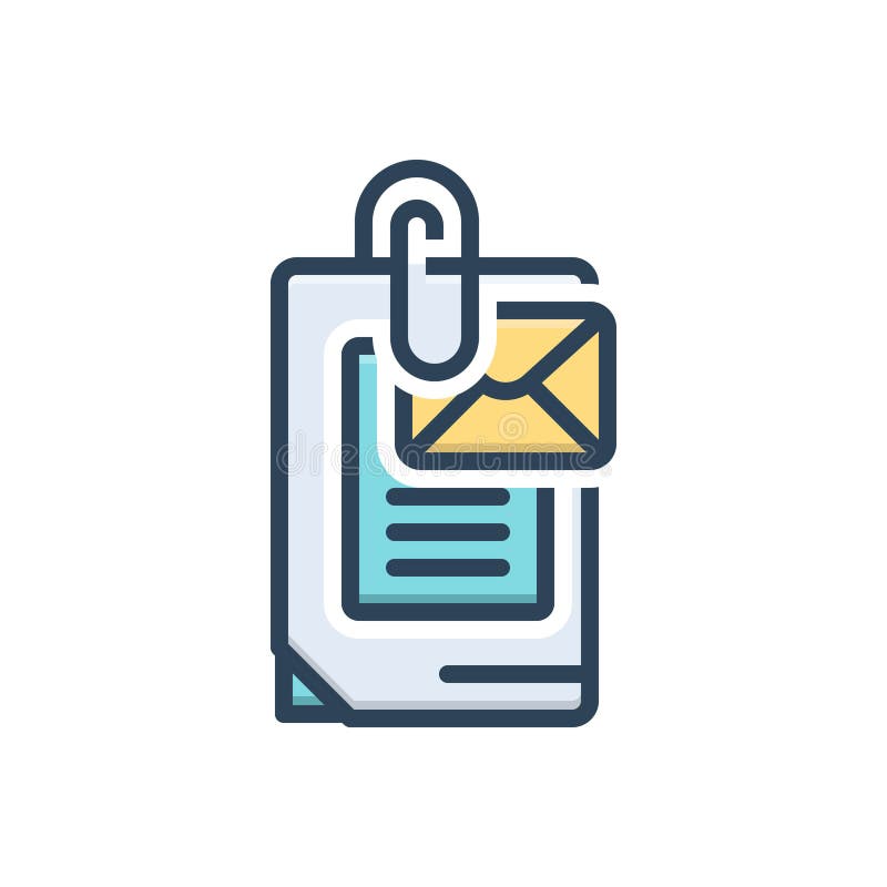 Color Illustration Icon for Attach, Attachment and Letter Stock ...