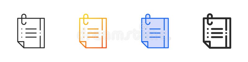 Attach Icon.Thin Linear, Gradient, Blue Stroke and Bold Style Design ...