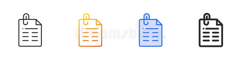 Attach Icon.Thin Linear, Gradient, Blue Stroke and Bold Style Design ...