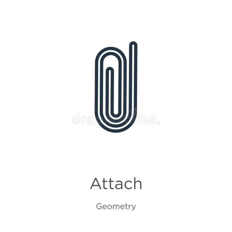 Attach Icon. Thin Linear Attach Outline Icon Isolated on White ...