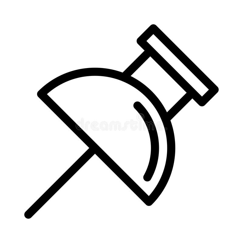 Attach pin icon stock illustration. Illustration of thin - 100518922