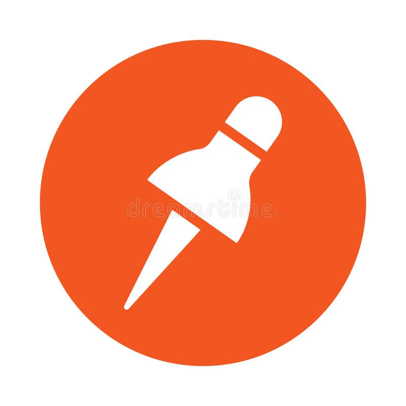 Attach, Pin Icon. Orange Vector Design Stock Illustration ...