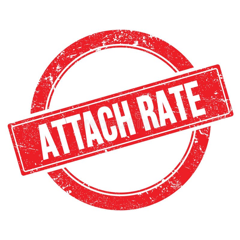 ATTACH RATE Text on Red Grungy Round Stamp Stock Illustration ...