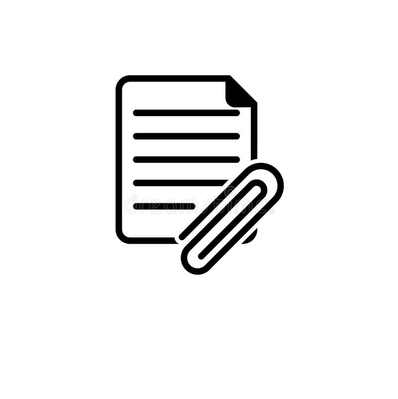 Attached Document, File and Clip Solid Flat Vector Icon Isolated on ...
