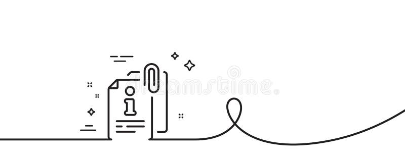 Attached Info Line Icon. Information Guide Sign. Continuous Line with Curl. Vector Stock Vector ...