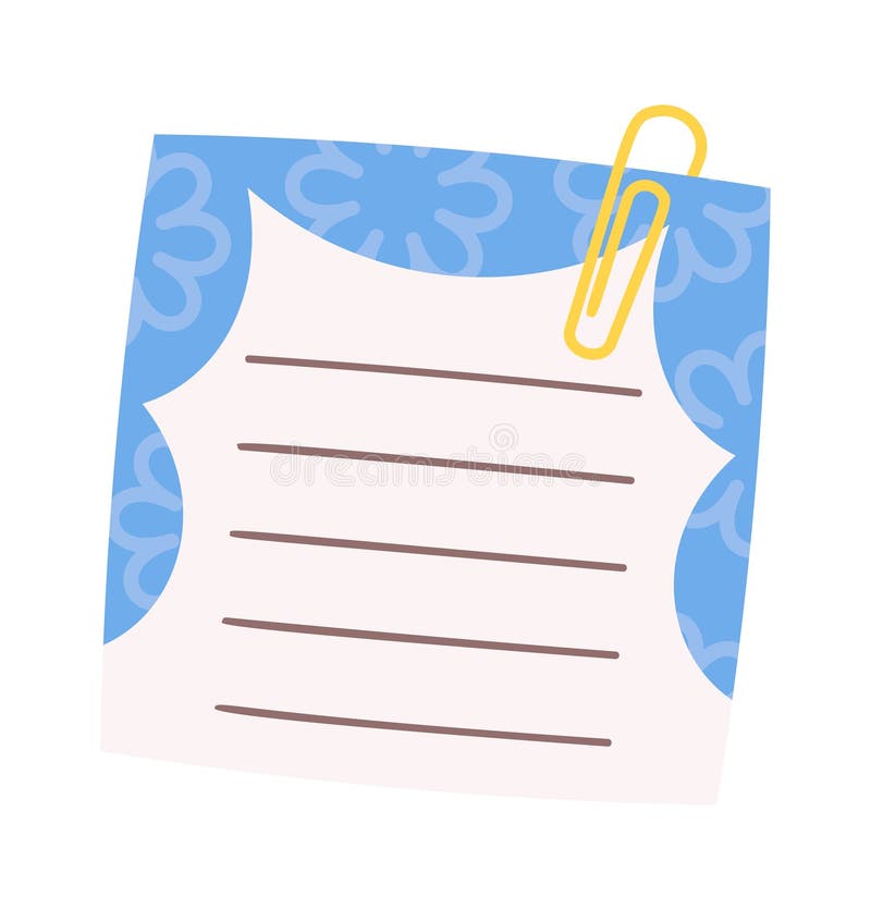 Attached Paper Sticker Page Design Stock Vector - Illustration of paper ...