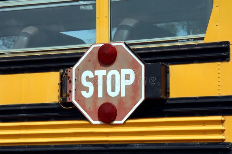 Attached Stop Sign on Bus stock photo. Image of windows - 7312124