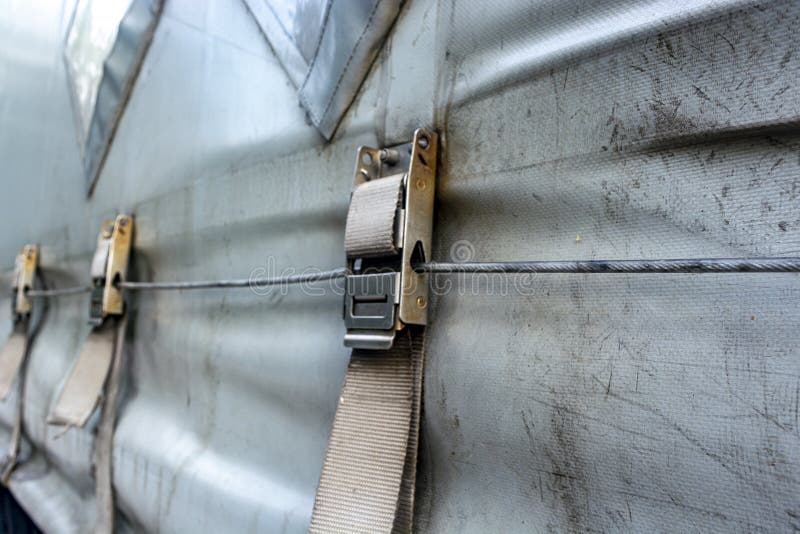 Attaching the Awning of the Cargo Trailer Closeup Stock Photo - Image ...