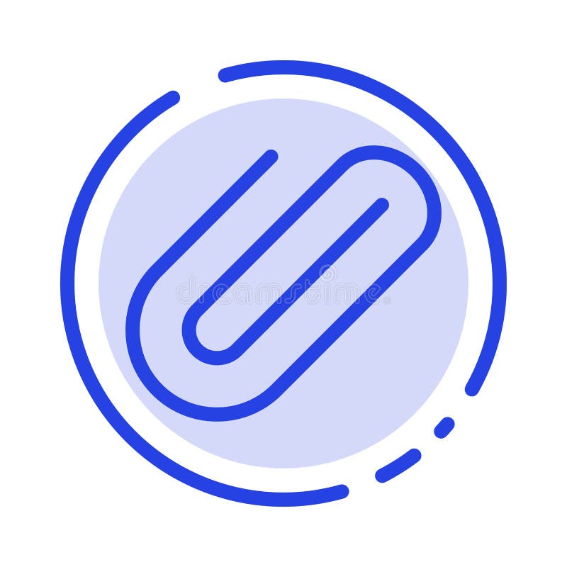 Attachment, Attach, Clip, Add Blue Dotted Line Line Icon Stock Vector ...