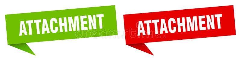 Attachment Banner. Attachment Speech Bubble Label Set Stock Vector ...