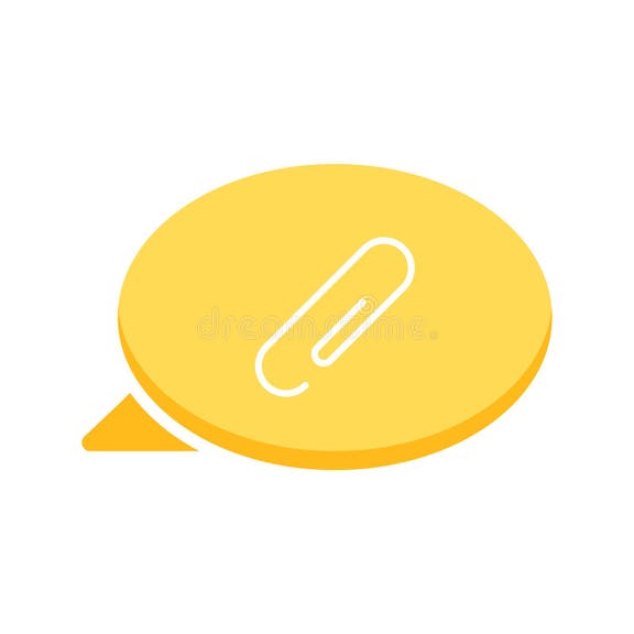 Attachment Bubble Chat Dialogue Link Message Speech Icon Stock Vector ...