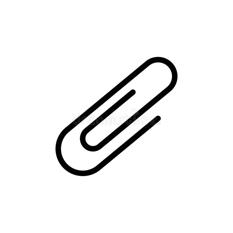 Attachment Clip Icon Thin Line Art Isolated Stock Vector - Illustration ...