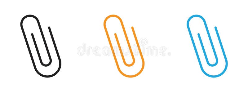 Attachment Clip Icon Thin Line Illustration Set Stock Vector ...