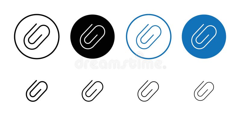 Attachment Clip Icon Outline Vector for Web Ui Stock Illustration ...