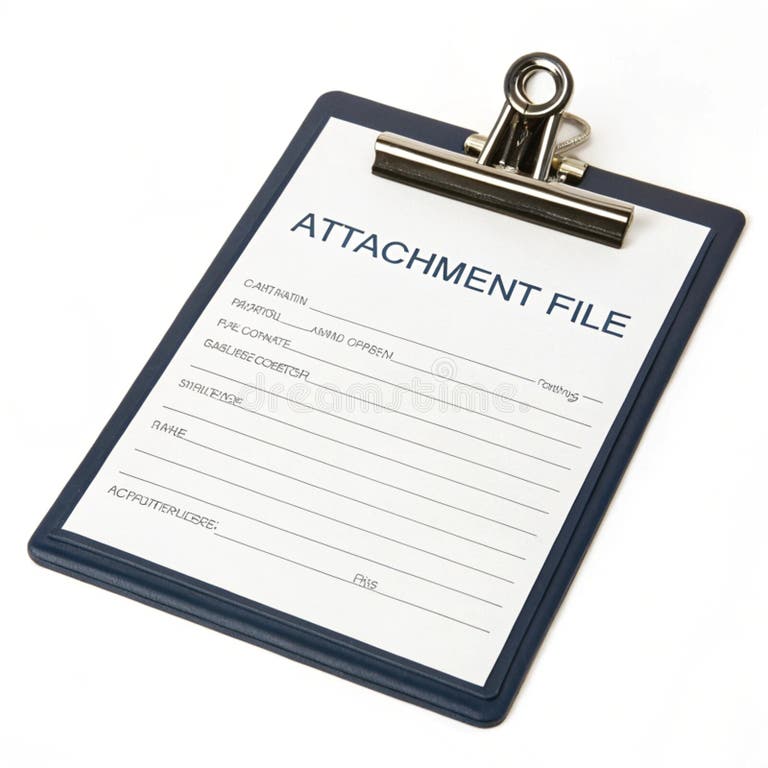 Attachment File Object on White Background Stock Illustration ...
