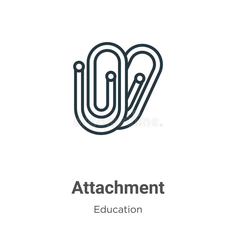 Attachment Outline Vector Icon. Thin Line Black Attachment Icon, Flat ...