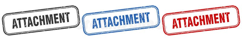 Attachment Square Isolated Sign Set. Attachment Stamp Stock Vector ...