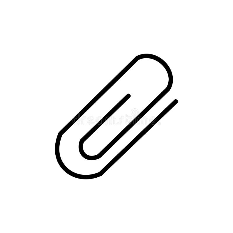 Attachment Vector Icon, Outline Style, Isolated on White Background. Stock Vector - Illustration ...