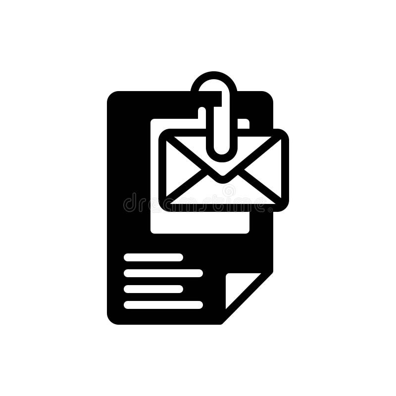 Black Solid Icon for Attachments, Attach and Document Stock Vector ...