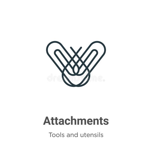 Attachments Outline Vector Icon. Thin Line Black Attachments Icon, Flat ...